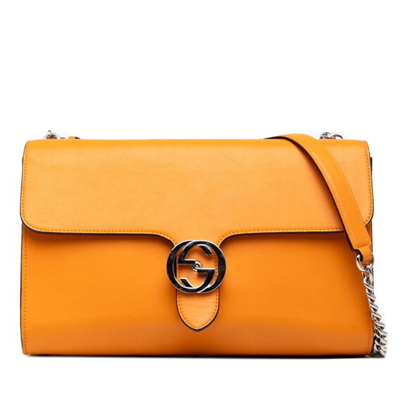 Gucci | Bags | Gucci Orange Leather Shoulder Bag | Poshmark